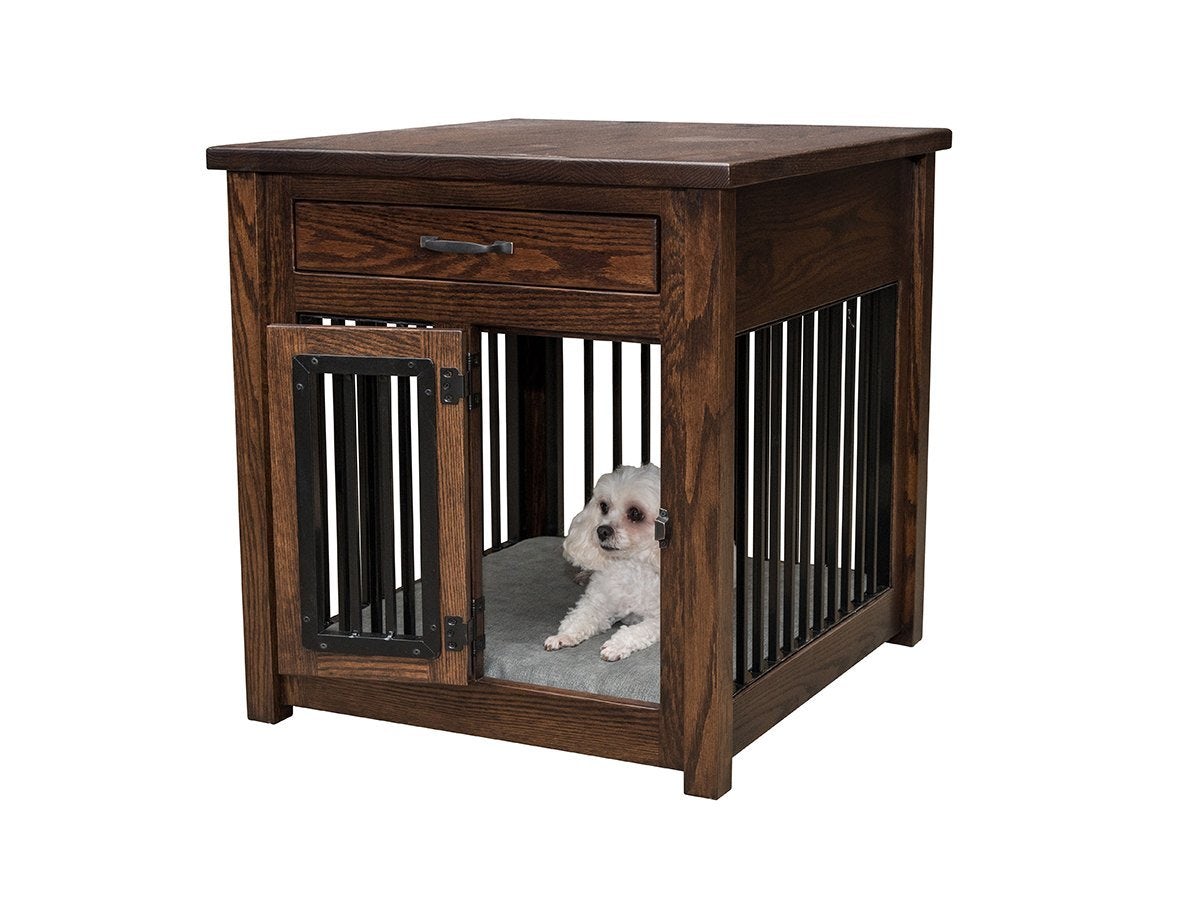 Macy Pet End Table with Door and Top Drawer from DutchCrafters Amish