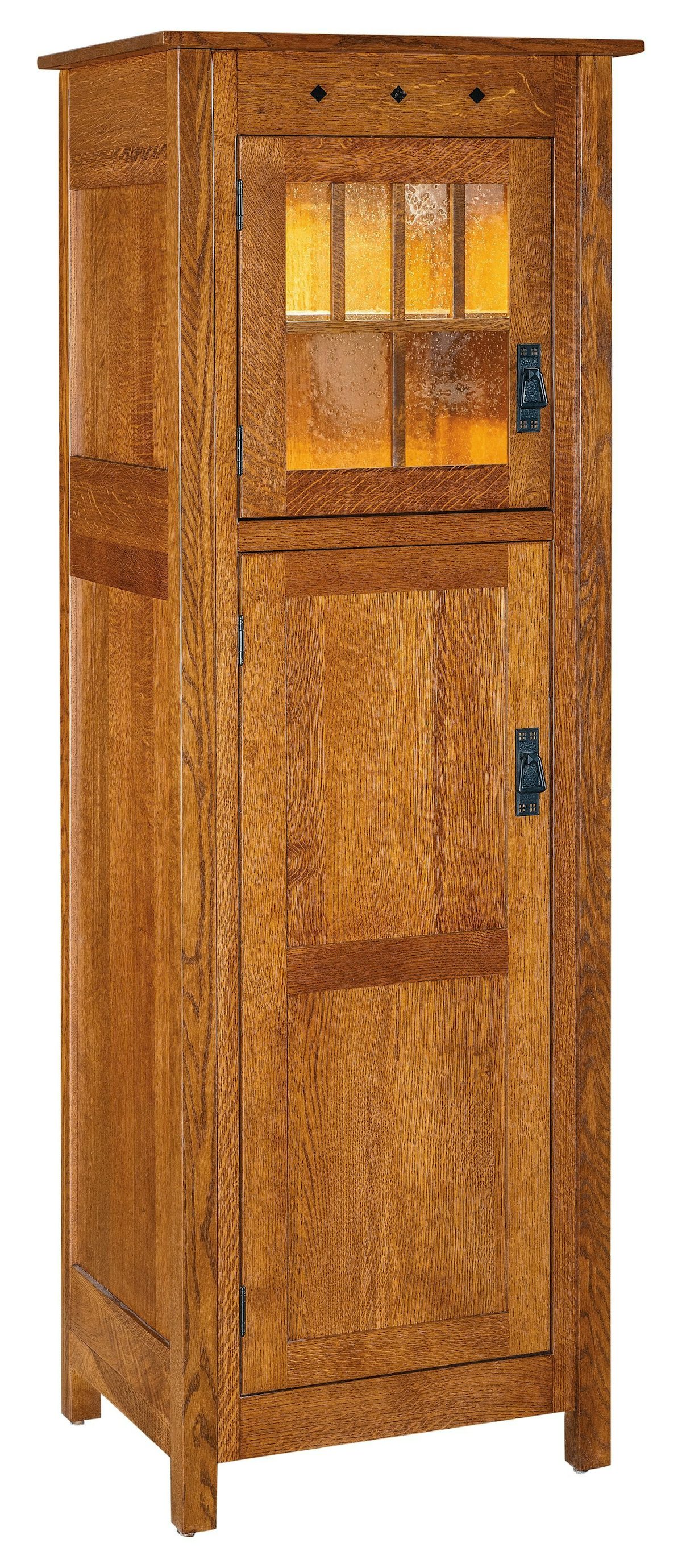 24" Wide Pantry Cabinet with Lights from DutchCrafters Amish Furniture