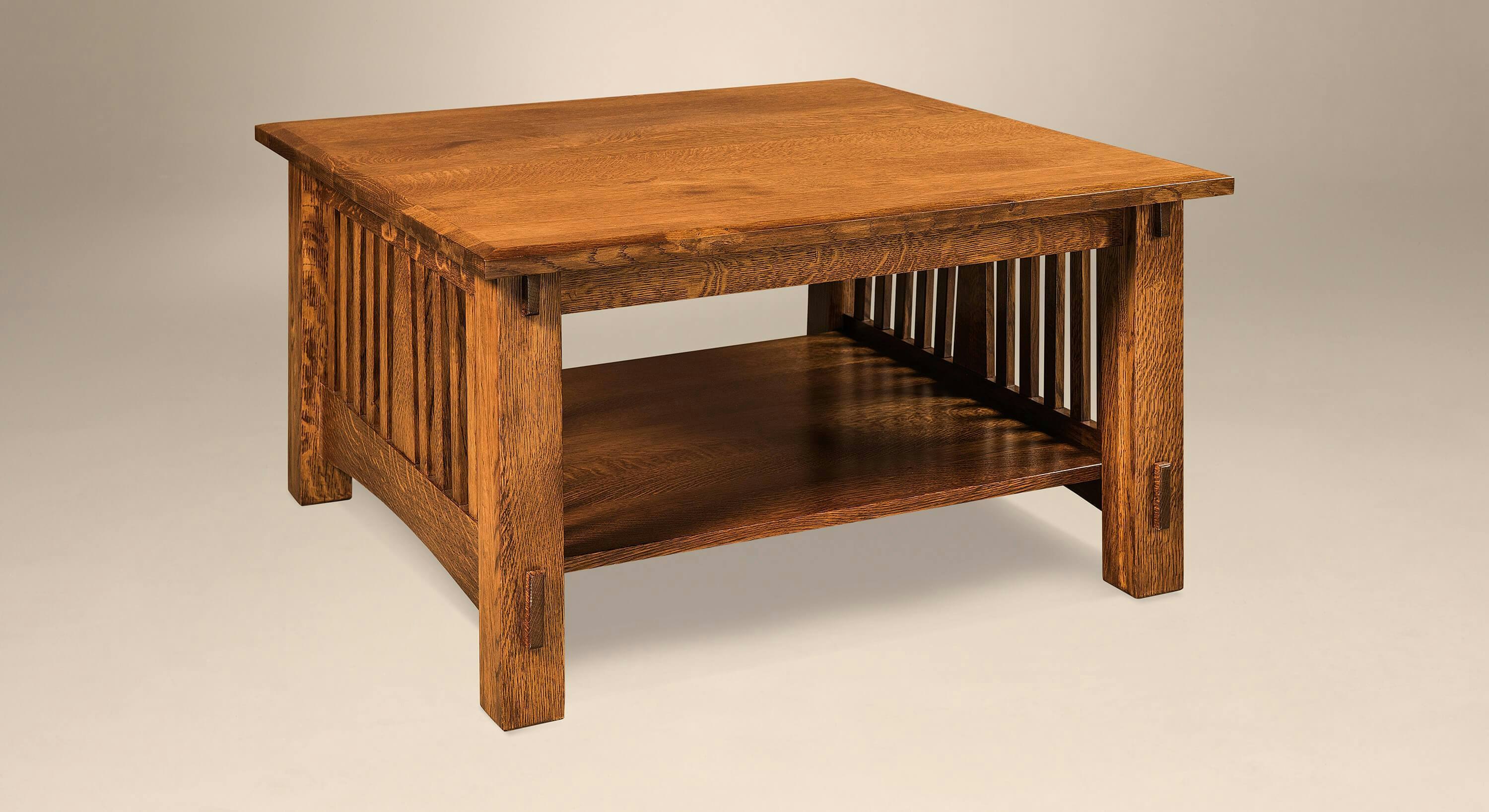 White Oak Wood Mission Square Coffee Table from DutchCrafters Amish