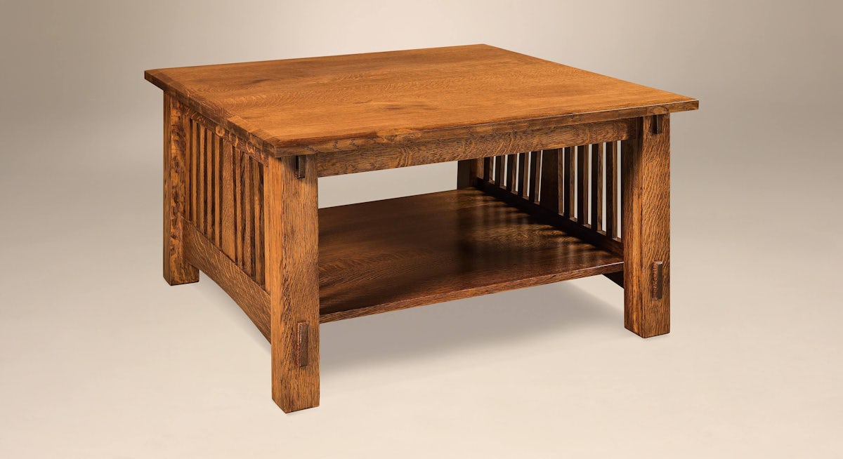 White Oak Wood Mission Square Coffee Table from DutchCrafters Amish