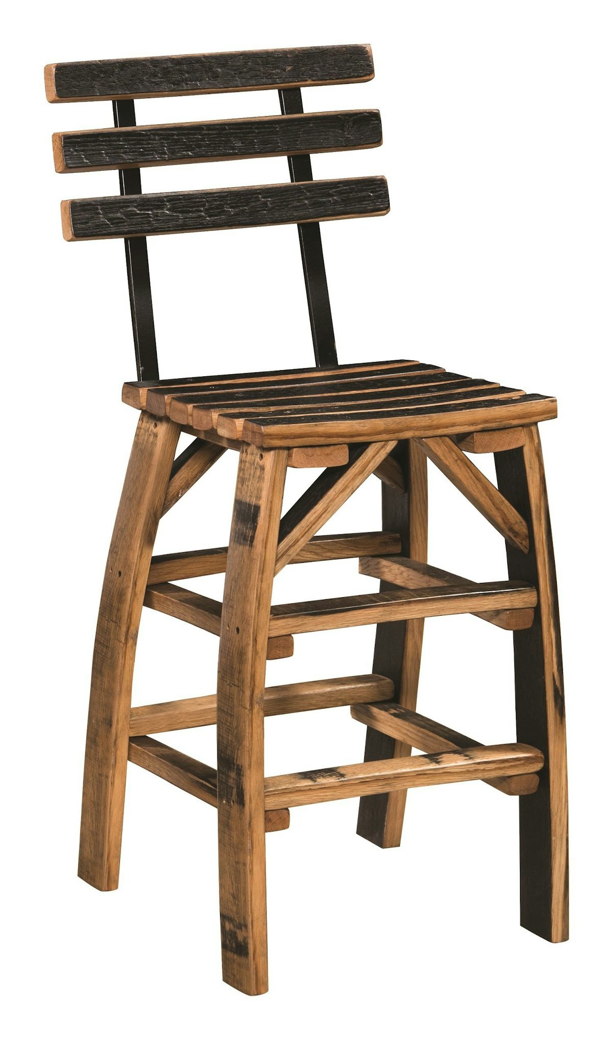 Amish Rustic Bar-Stool with Back by DutchCrafters Amish Furniture