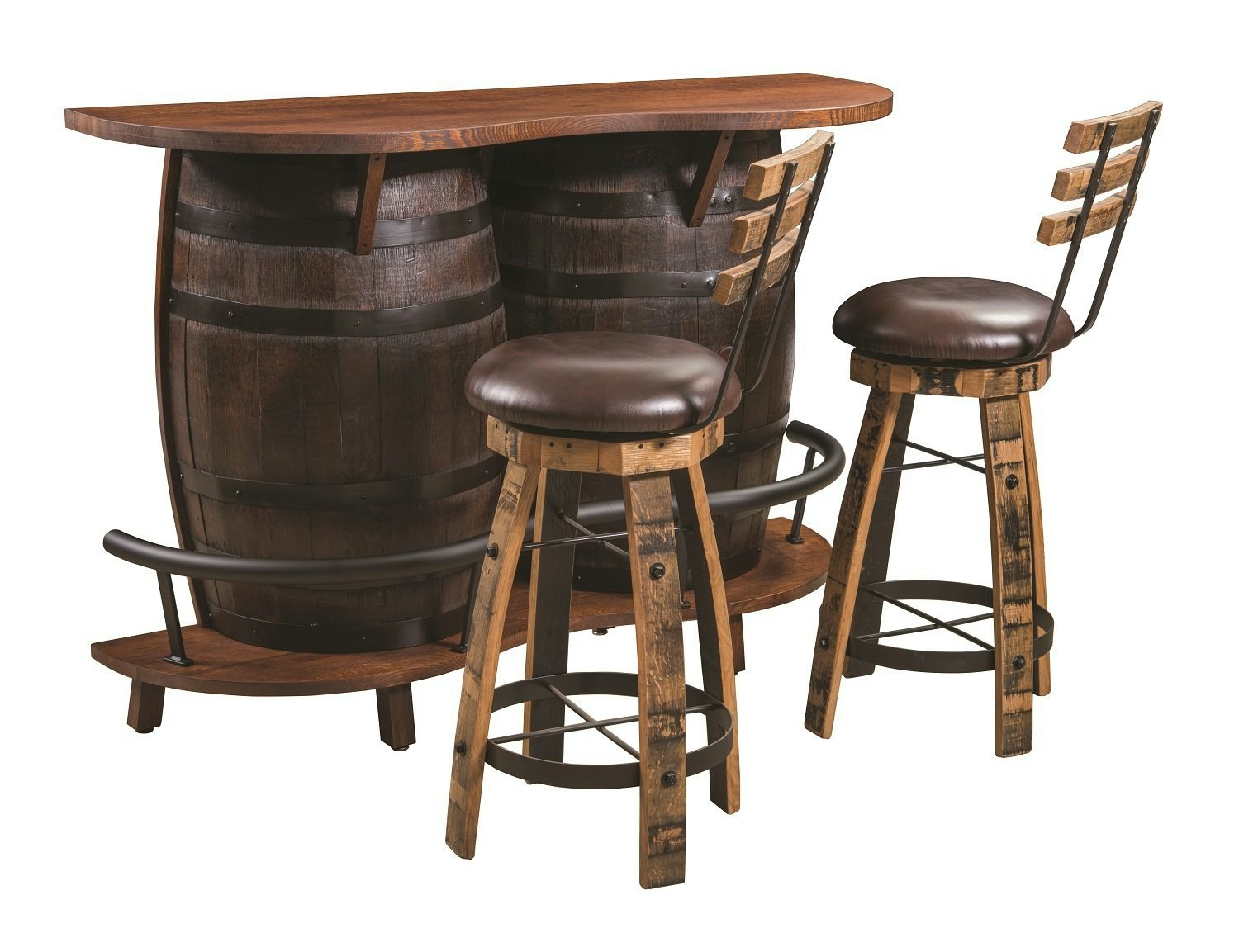 Rustic Barrel Bar by DutchCrafters Amish Furniture Store