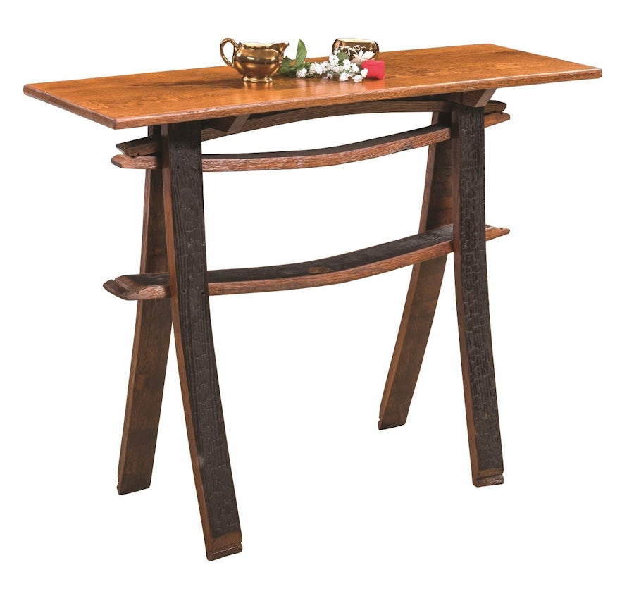 Barrel Detail Sofa Table from DutchCrafters Amish Furniture