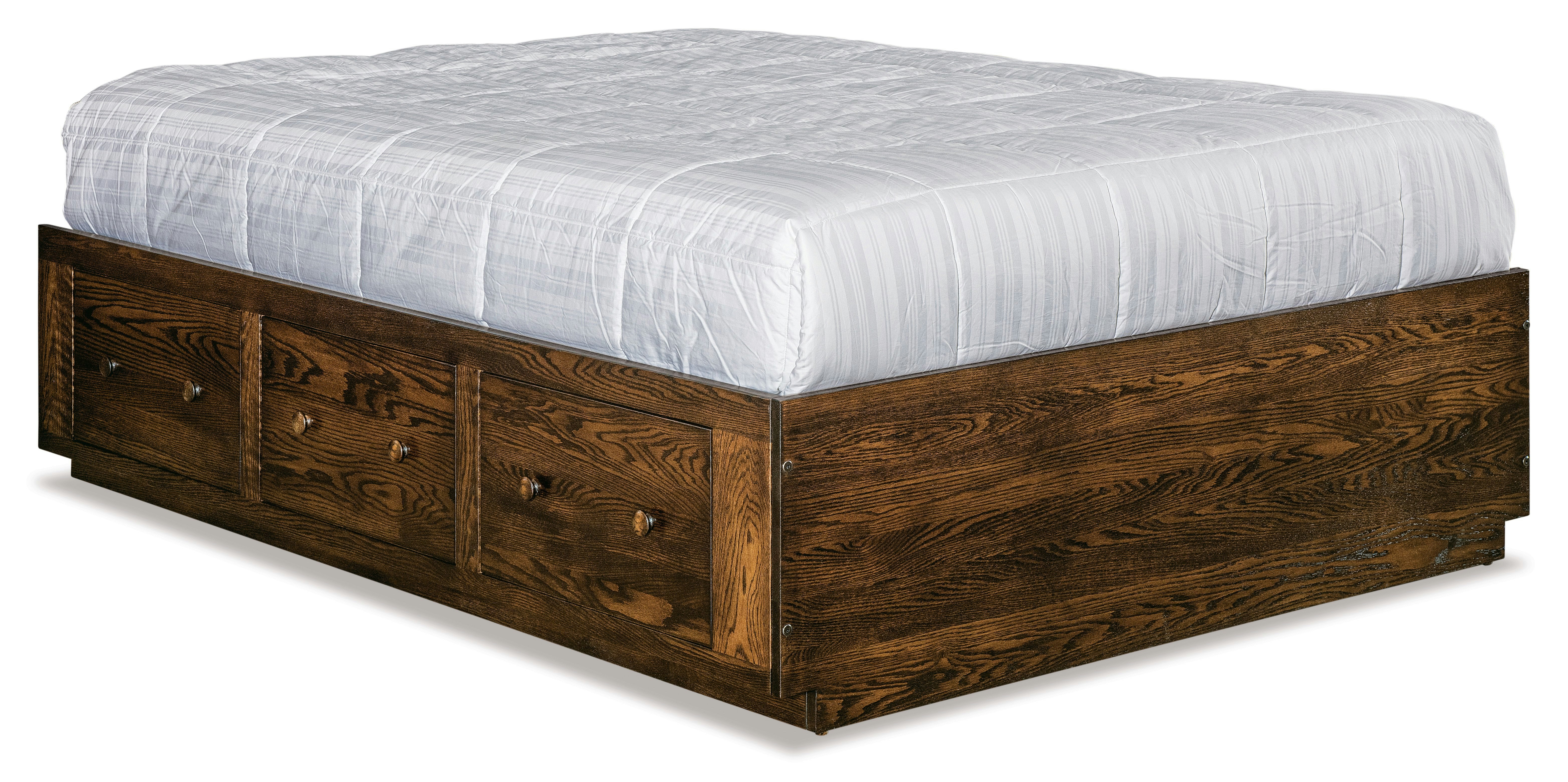 Hardwood Mission Panel Bed with Inlays from DutchCrafters Amish