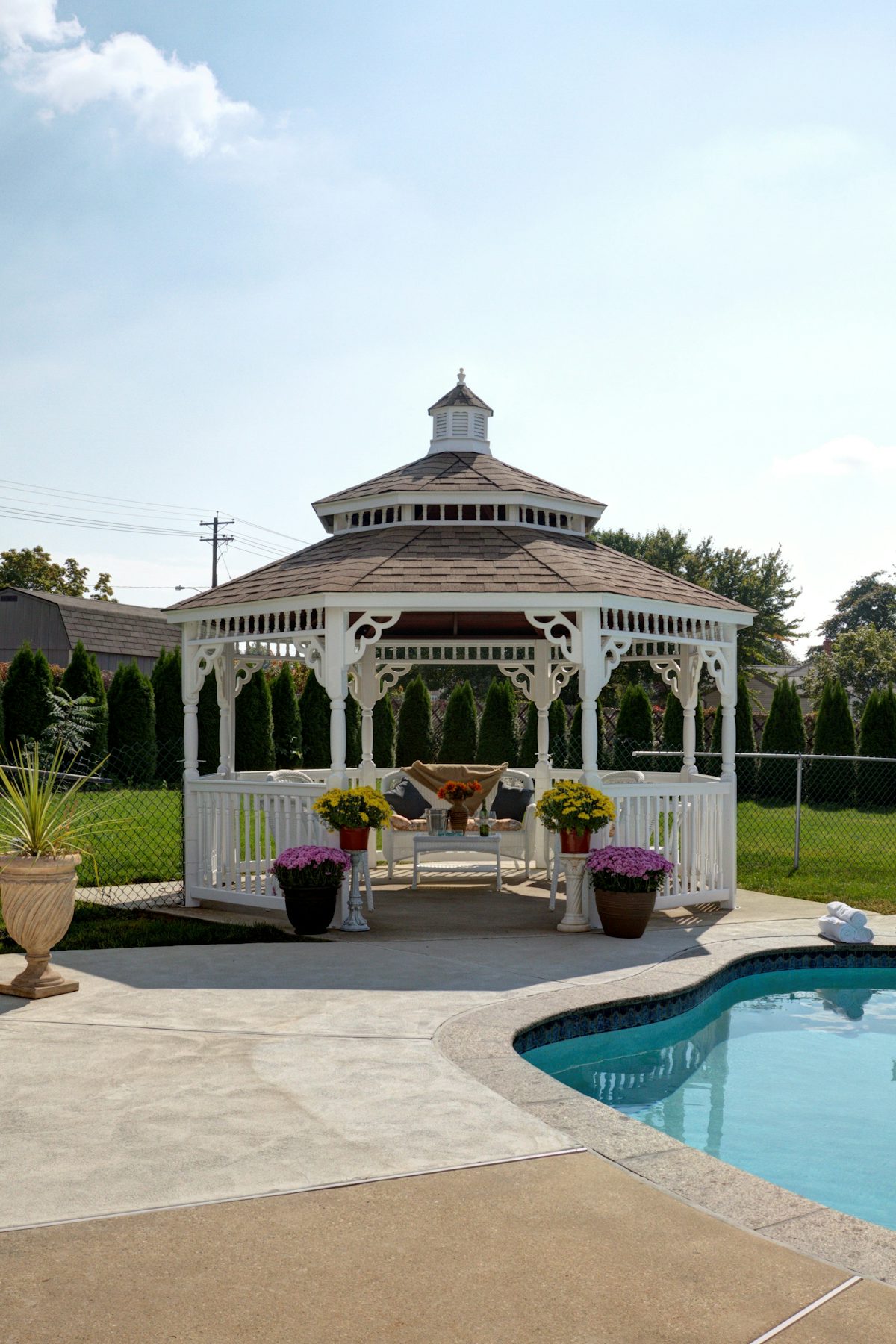 Custom Built Vinyl Gazebo from DutchCrafters Amish Furniture