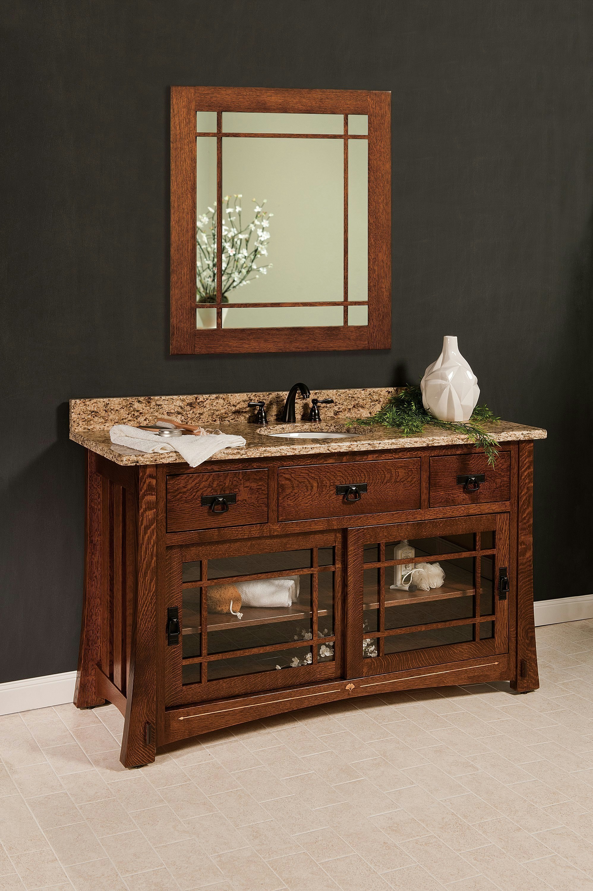 Custom Mission Bathroom Vanity from DutchCrafters