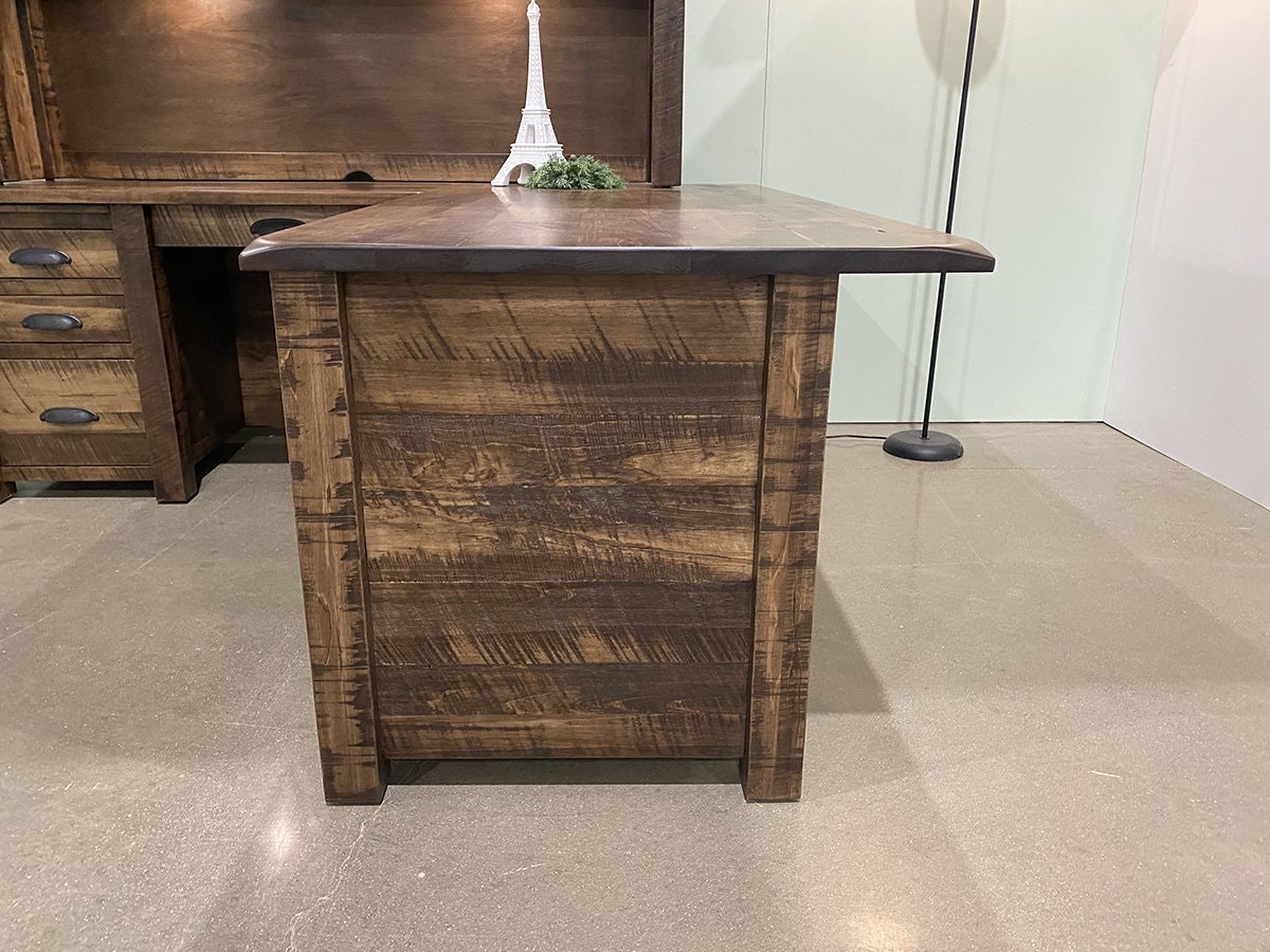 Santa Fe L-Shaped Desk with Optional Lift Top or Hutch from