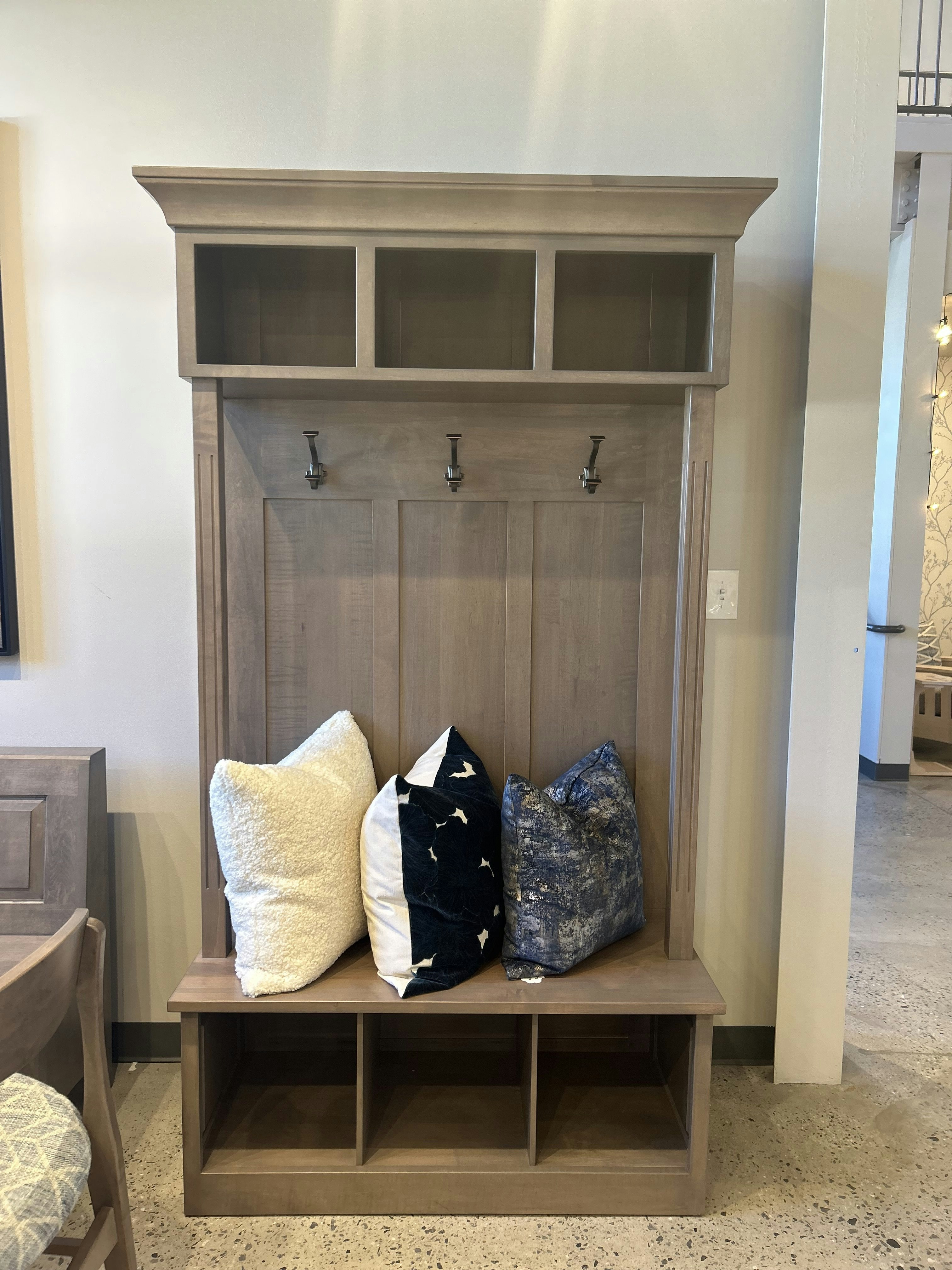 Contemporary Entryway Hall Tree Bench Seating | DutchCrafters