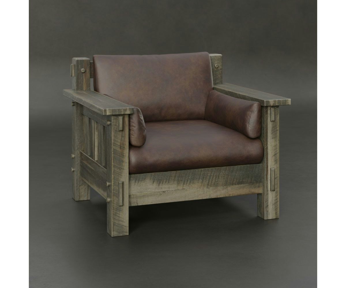 Dutton Lounge Chair in Rough Sawn Wood from DutchCrafters Amish