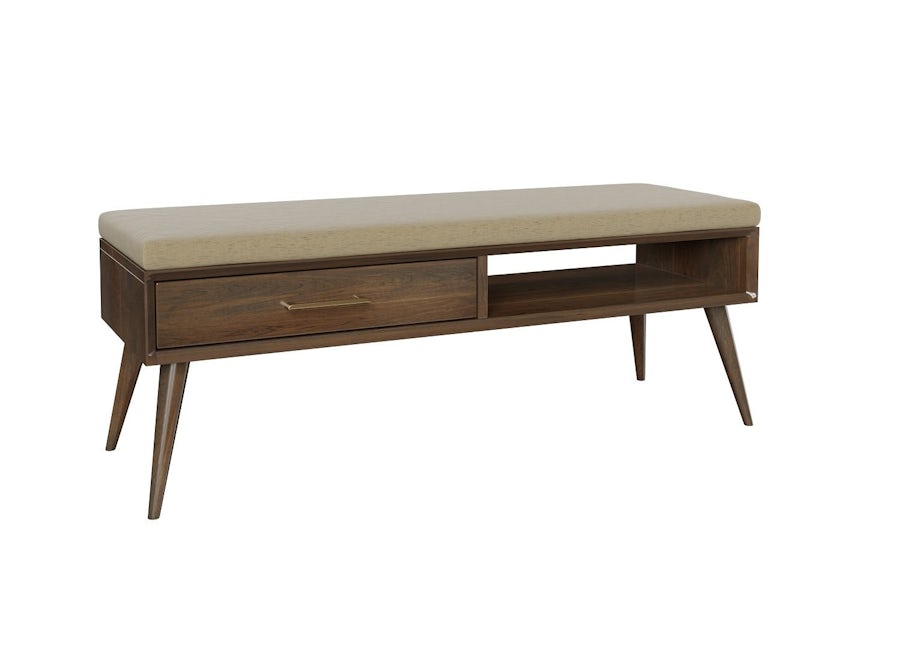 Mid-Century Modern Entryway Storage Bench from DutchCrafters Amish
