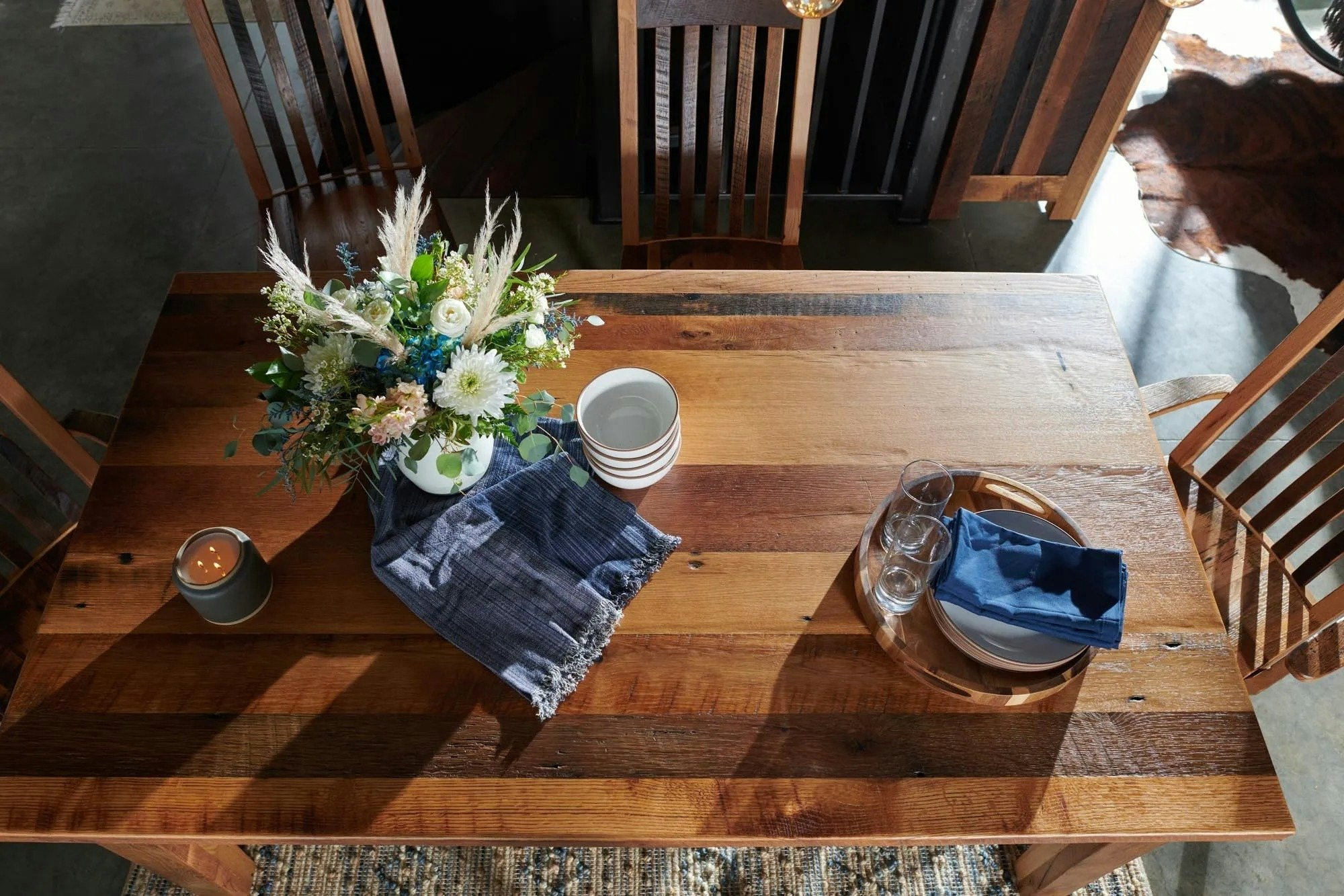 Edinburgh Barnwood Dining Set from DutchCrafters Amish Furniture