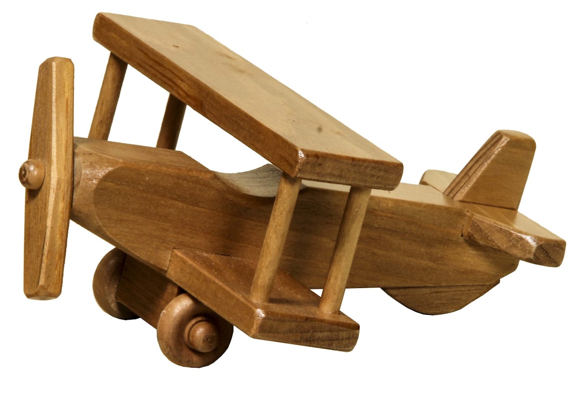 Solid Wood Airplane Toy for Kids - Amish American Made Toys