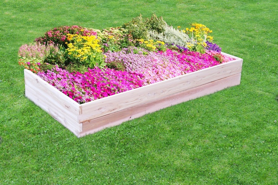Amish Cedar Wood Double Layer Raised Garden Bed from DutchCrafters