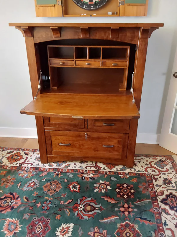 Amish Secretary Desks | Solid Wood Space-Saving Drop-Front Desks
