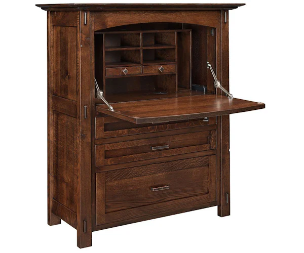 Amish Secretary Desks | Solid Wood Space-Saving Drop-Front Desks