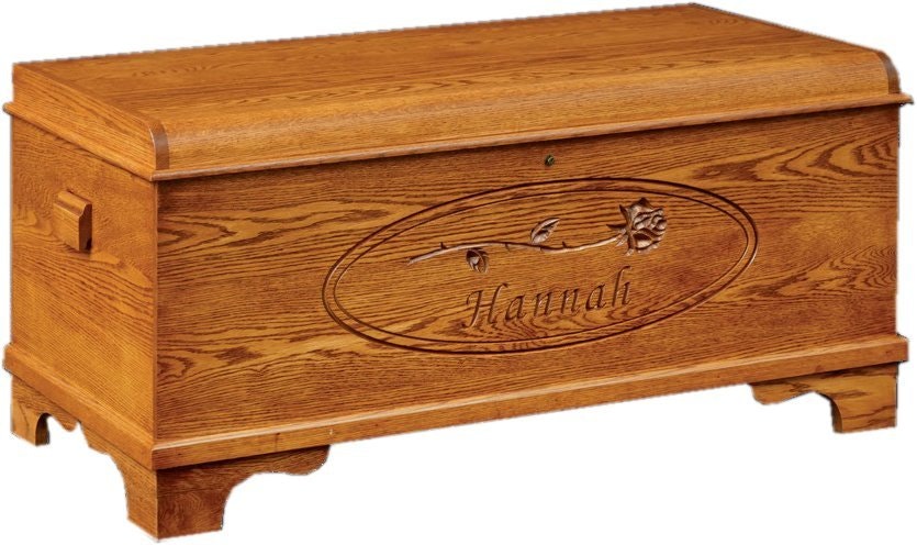 Amish Red Oak Waterfall Hope Chest from DutchCrafters Amish Furniture