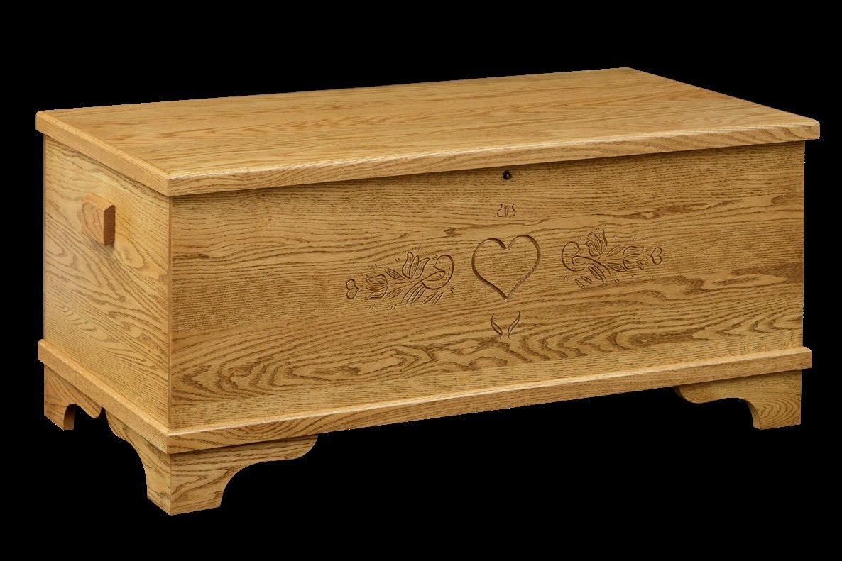 Amish Red Oak Flat Top Hope Chest from DutchCrafters Amish Furniture
