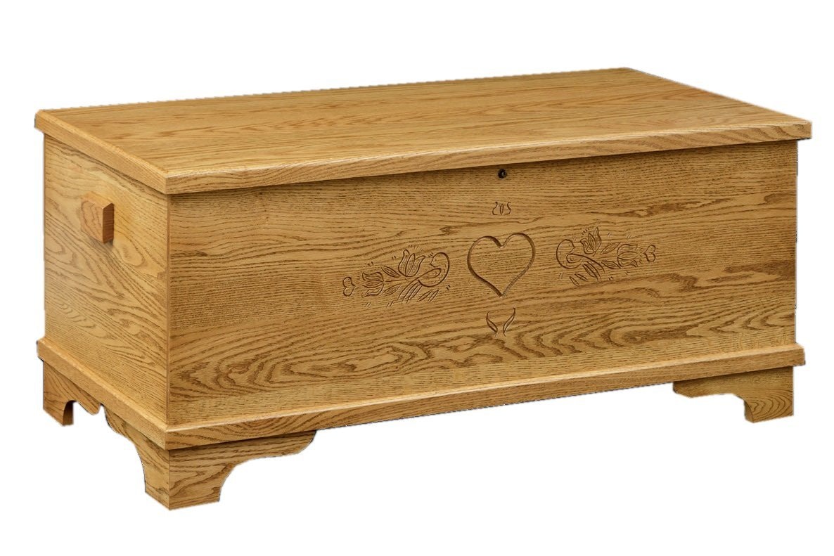 Amish Red Oak Flat Top Hope Chest from DutchCrafters Amish Furniture