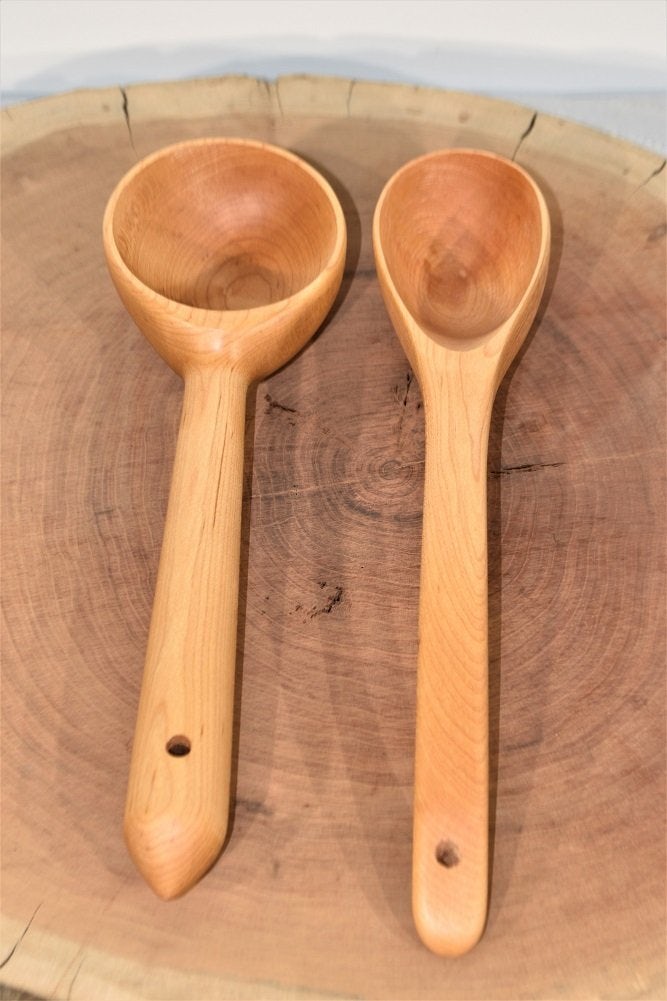 Hand Carved Maple Wood Ladle Gift Set from DutchCrafters Amish