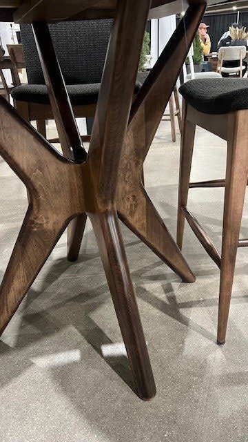 American Made Modern Single Pedestal Dining Table - Quick Ship