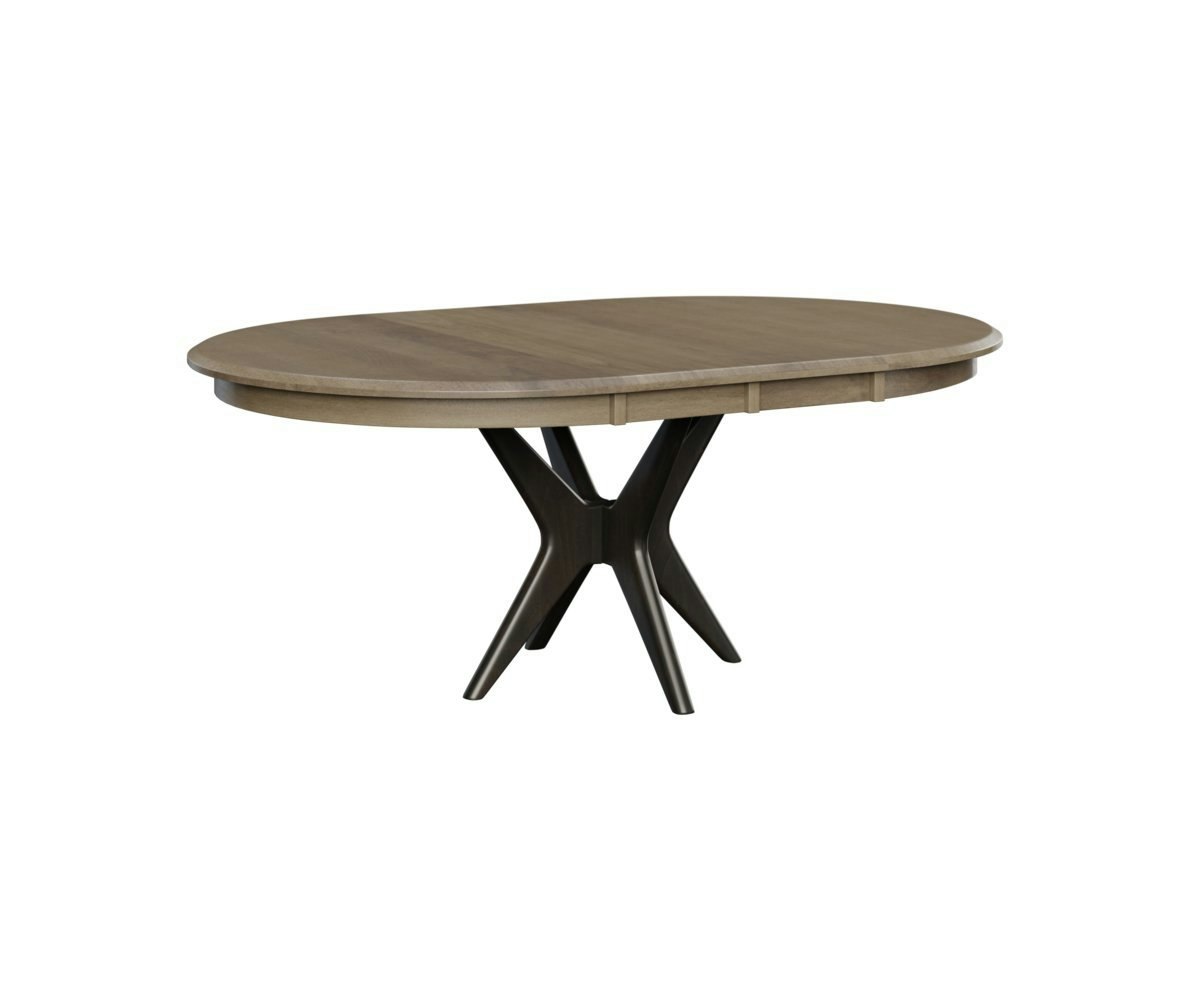 American Made Modern Single Pedestal Dining Table - Quick Ship