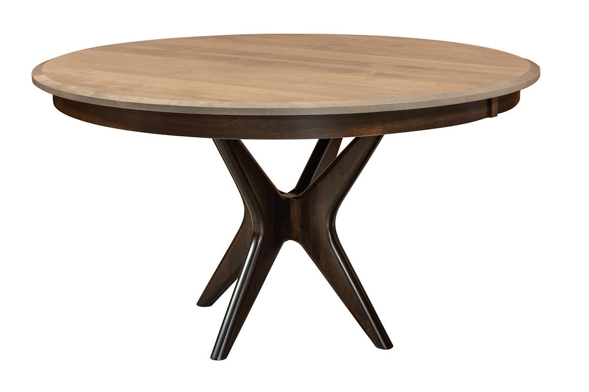 American Made Modern Single Pedestal Dining Table - Quick Ship