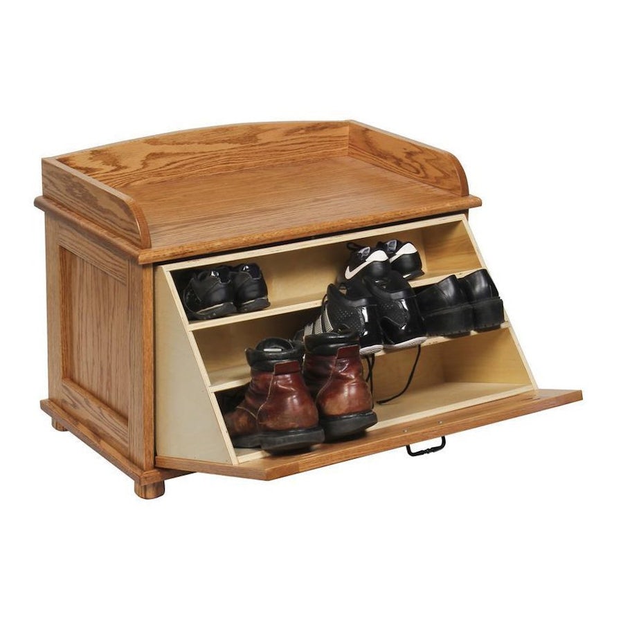 Entryway Hall Bench with Concealed Shoe Storage from DutchCrafters