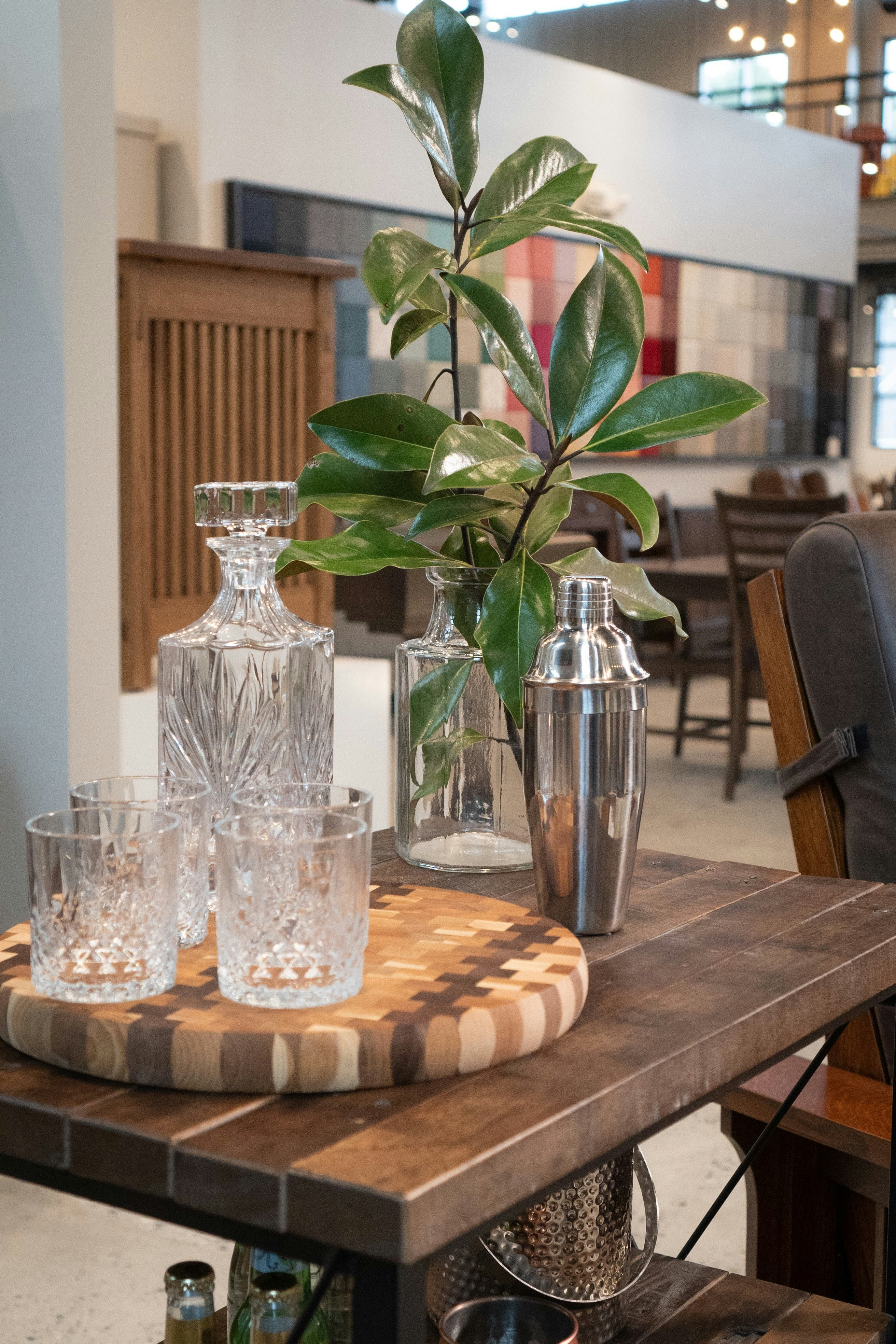 Rustic Reclaimed Wood Rolling Tea Cart from DutchCrafters Amish