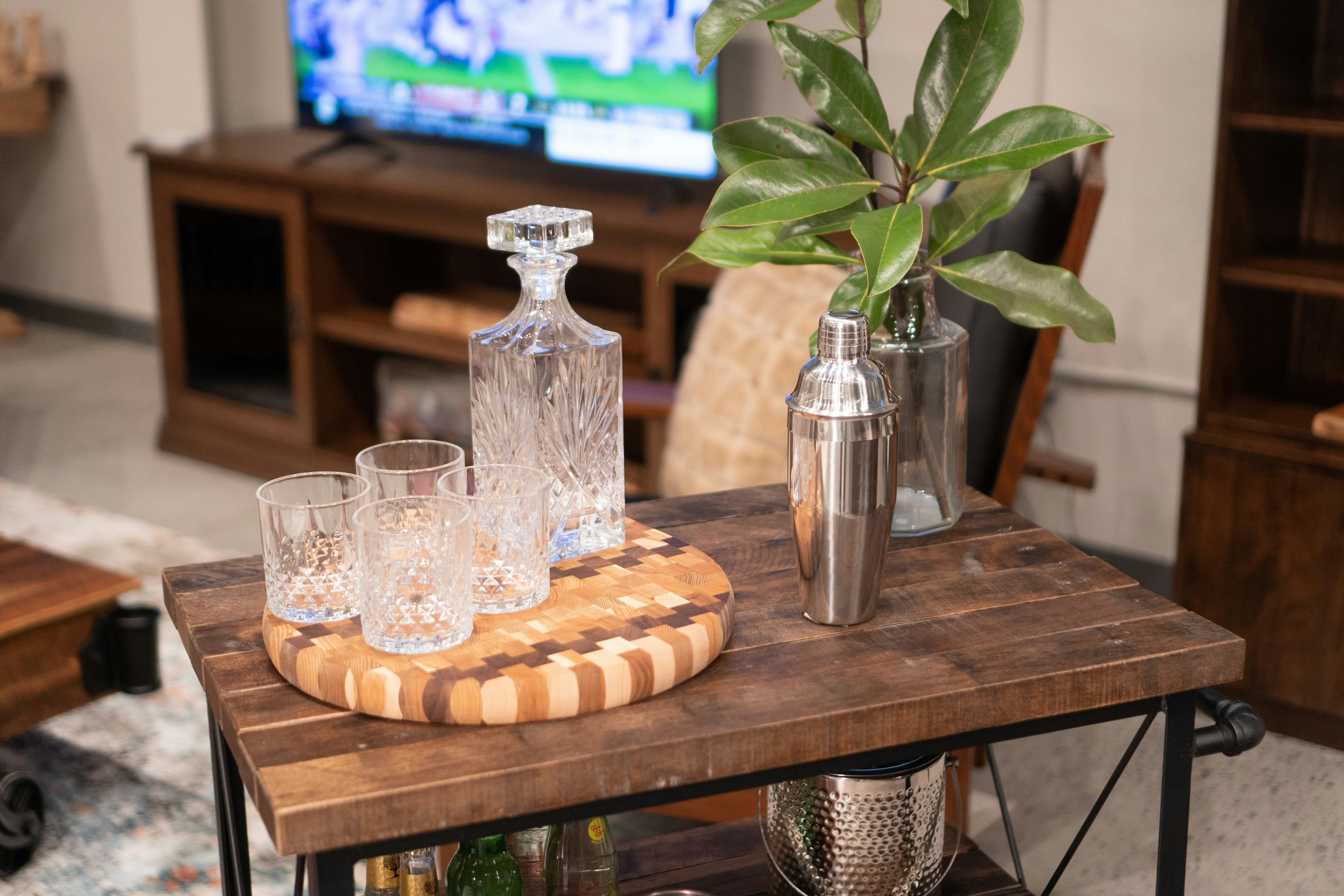 Rustic Reclaimed Wood Rolling Tea Cart from DutchCrafters Amish