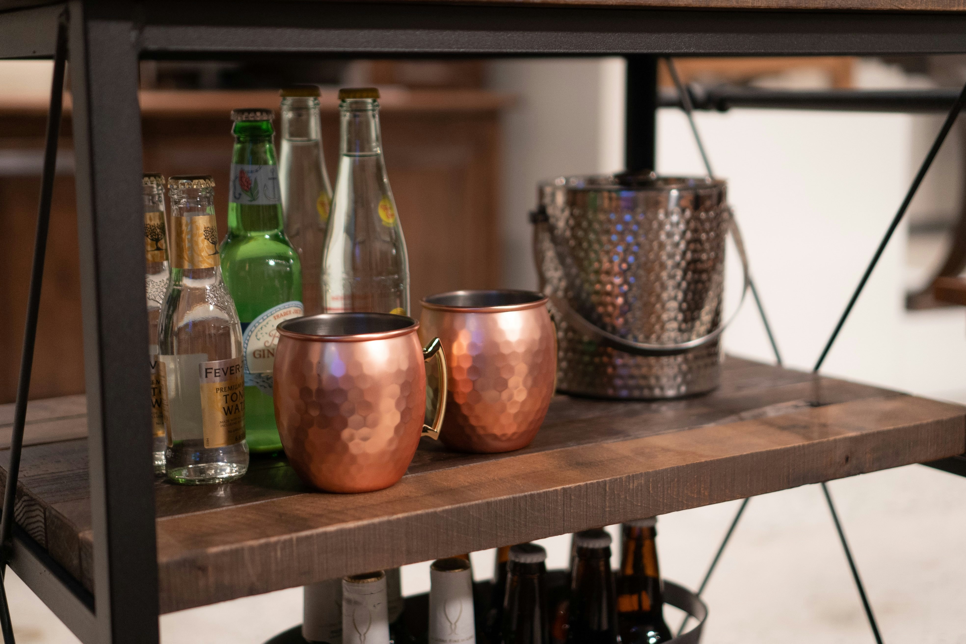 Rustic Reclaimed Wood Rolling Tea Cart from DutchCrafters Amish