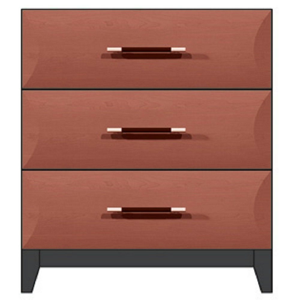 Modern Beside Chest with Wooden Base & Ripple Drawer from