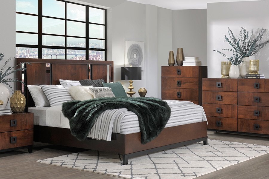 Modern Beside Chest with Metal Base & Panel Drawer from DutchCrafters