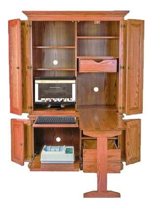 51" Deluxe Computer Armoire Center from DutchCrafters Amish Furniture