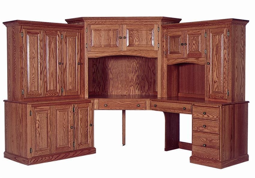 6-piece Deluxe Corner Computer Center From DutchCrafters Amish