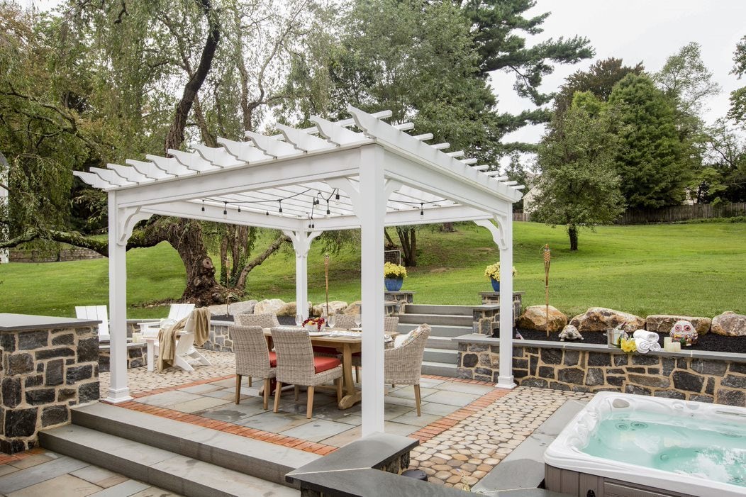 12' x 14' Traditional Vinyl Pergola Kit from DutchCrafters Amish