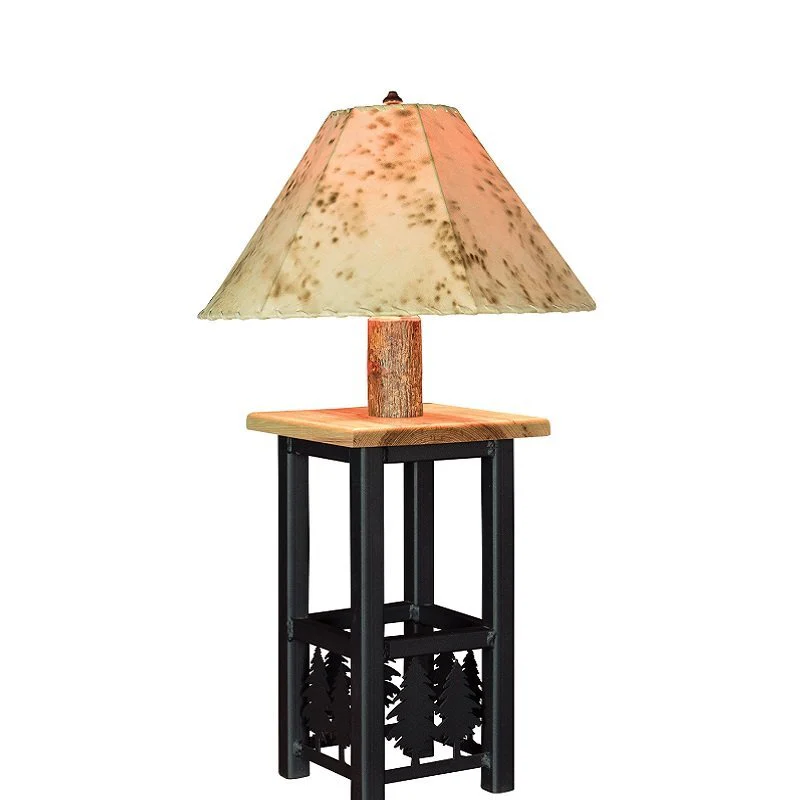 Ironwood Lamp with Lambskin Shade from DutchCrafters Amish Furniture