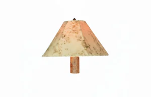 Rustic Ironwood Hickory Lamp with Lambskin Shade | DutchCrafters