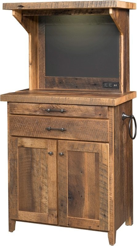 Reclaimed Oak Barnwood Coffee Bar from DutchCrafters Amish Furniture