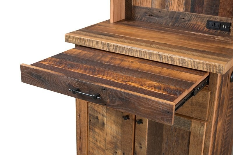 Reclaimed Oak Barnwood Coffee Bar from DutchCrafters Amish Furniture