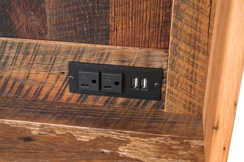 Reclaimed Oak Barnwood Coffee Bar from DutchCrafters Amish Furniture