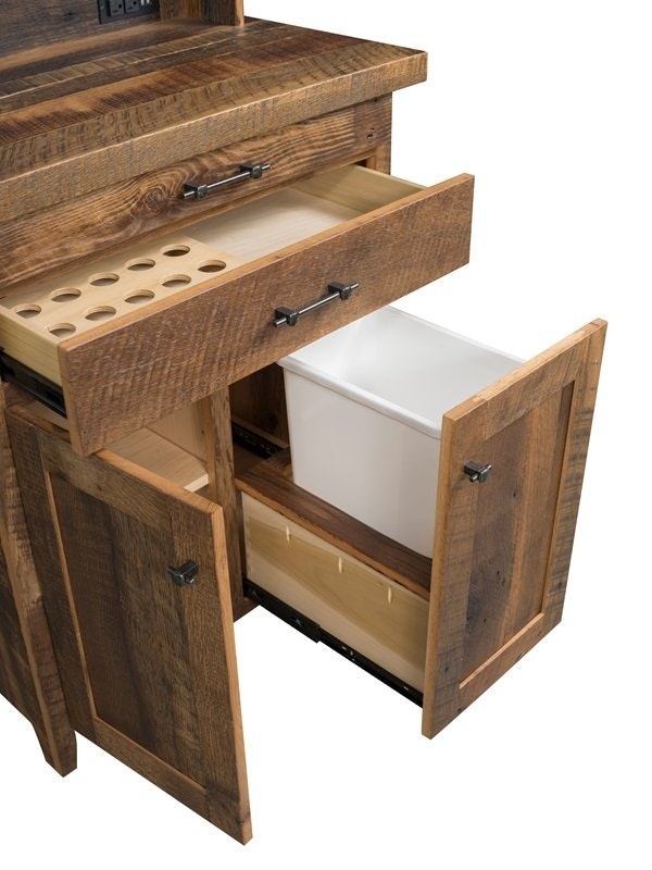 Reclaimed Oak Barnwood Coffee Bar from DutchCrafters Amish Furniture