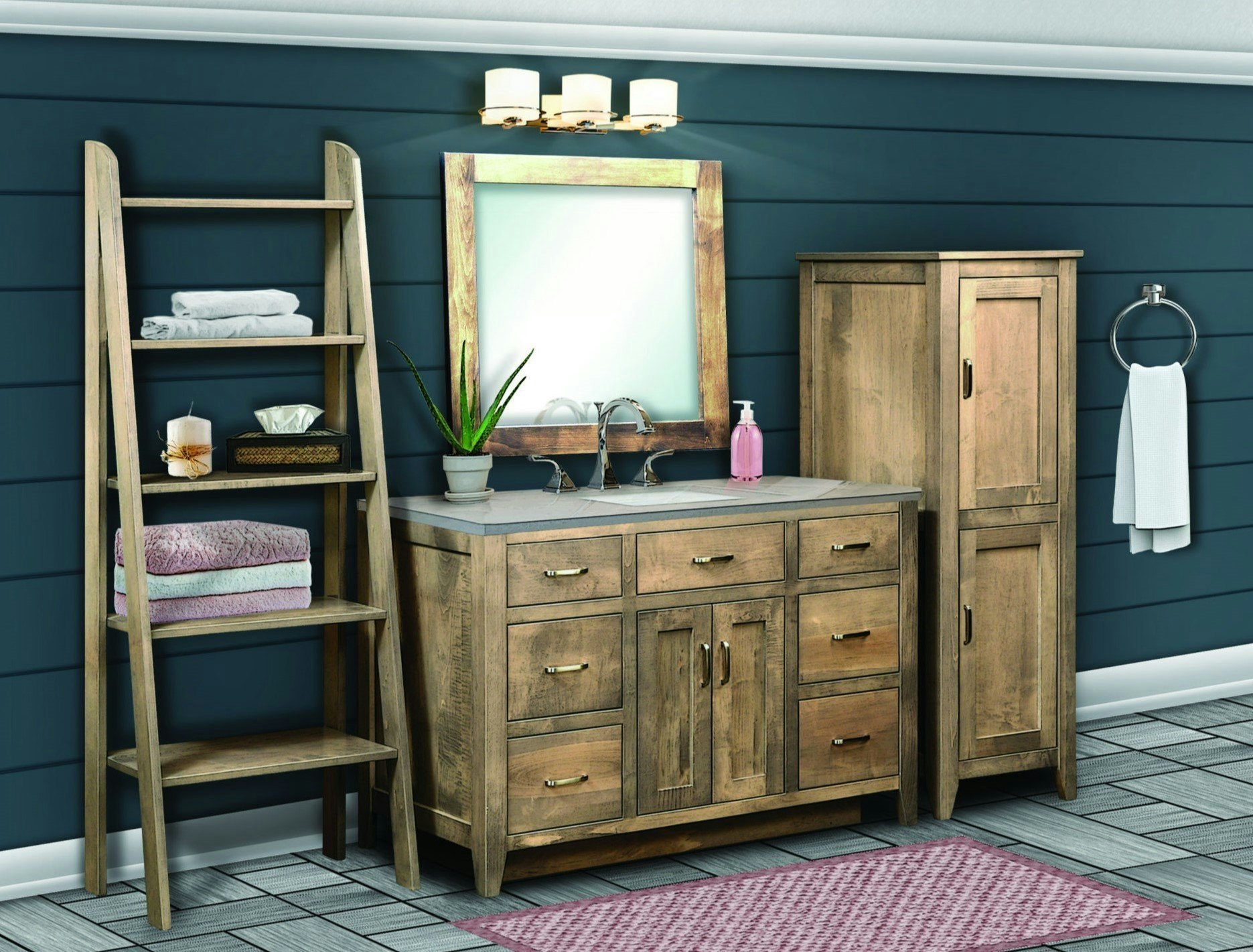 Freestanding Linen Storage Closet from DutchCrafters Amish Furniture