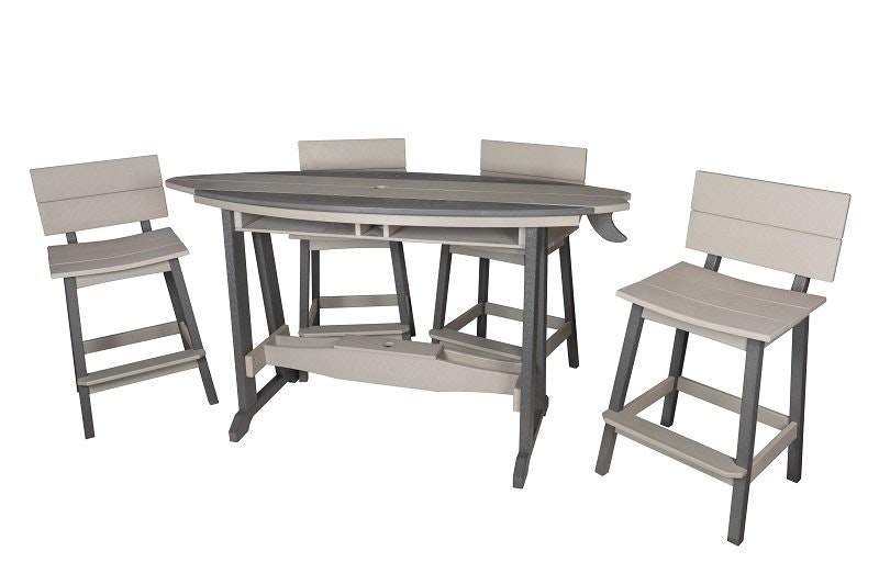Amish Poly Outdoor Surf Board Table Set - Custom Patio Furniture