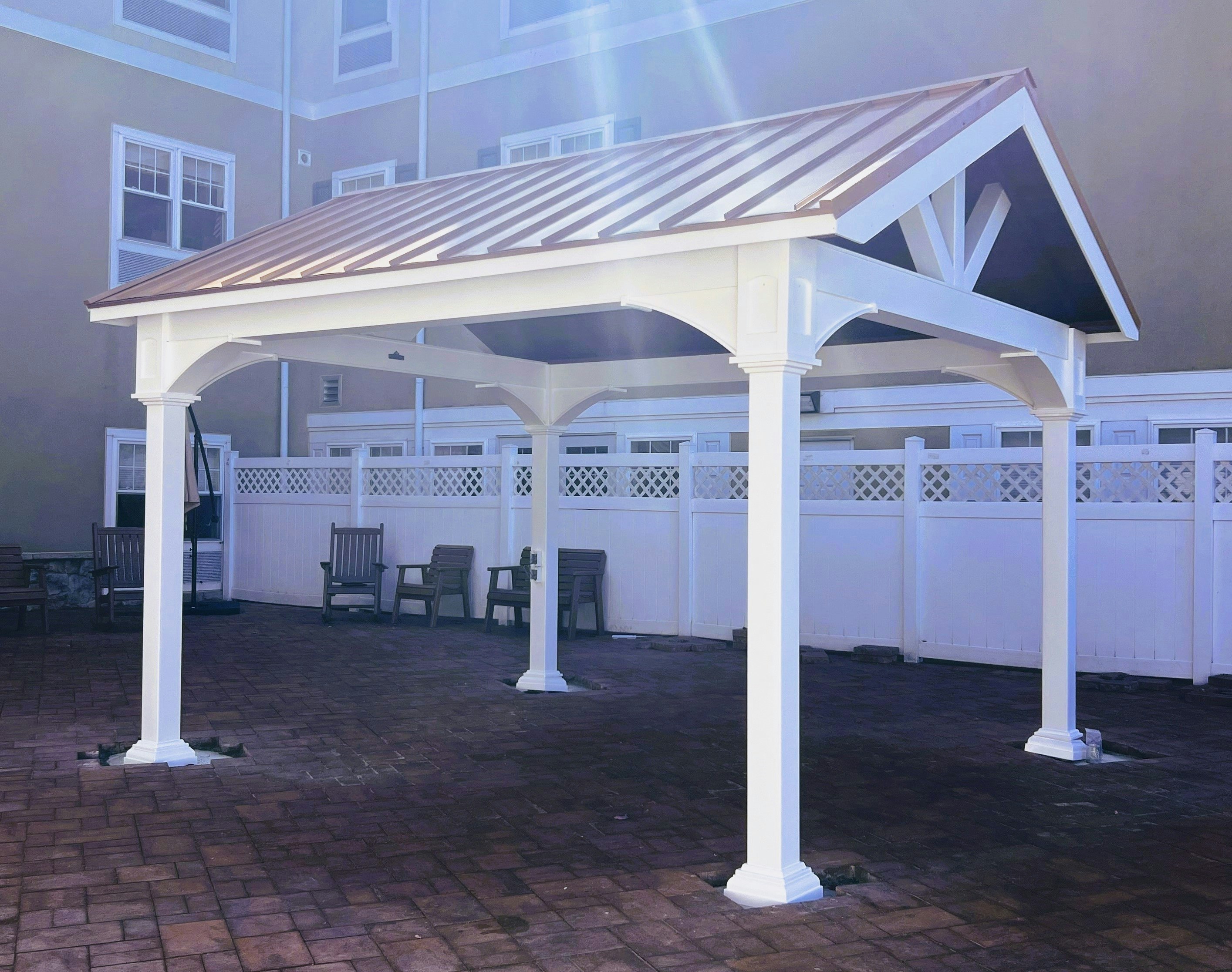 A-Frame 12x14 Vinyl Pavilion Kit Quick Ship | Amish Made