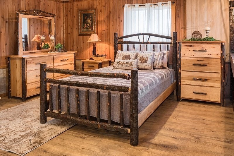 Appalachia Six Piece King Size Bedroom Set In Rustic Hickory Quick