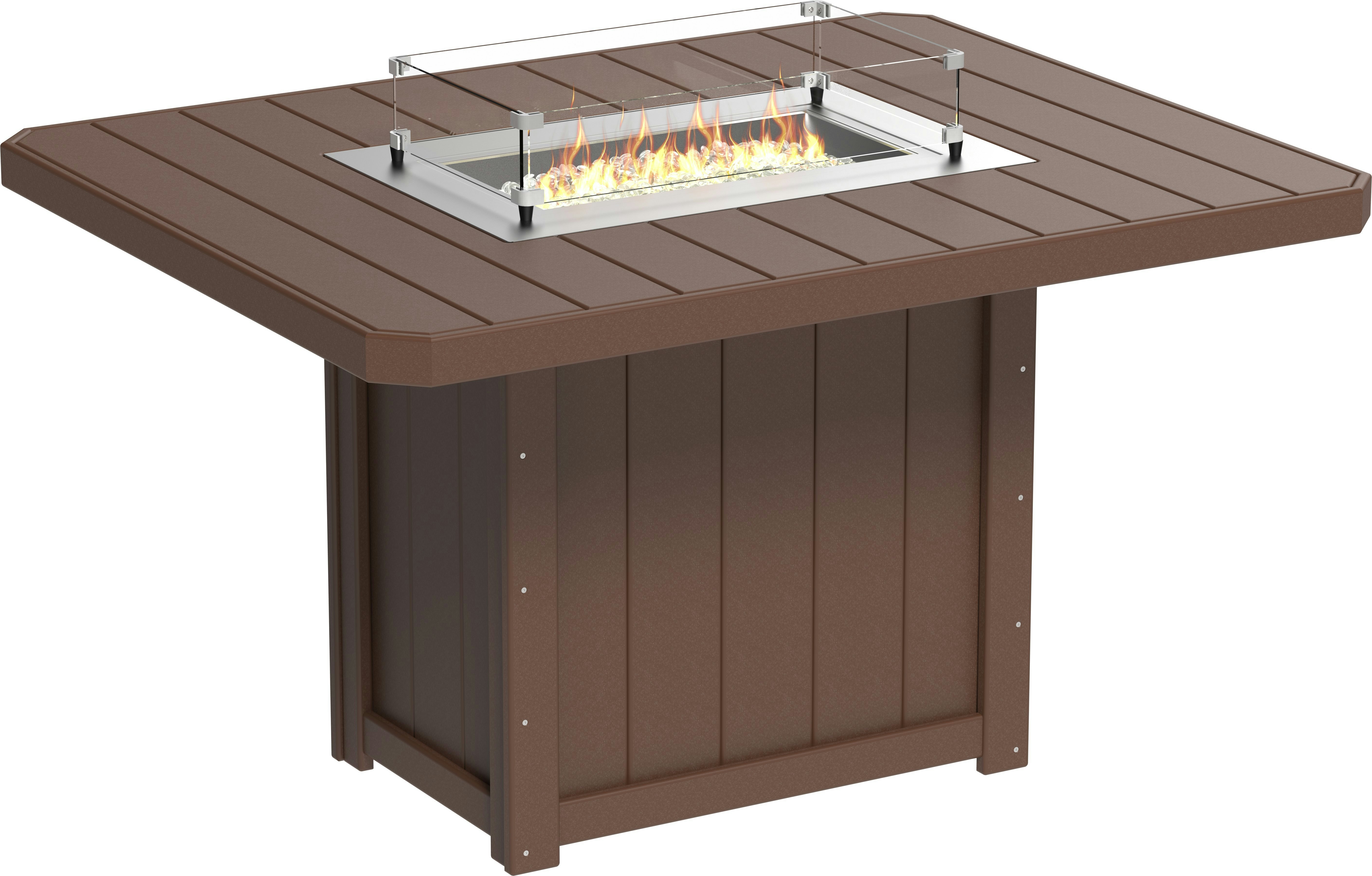 LuxCraft Poly Lumin Rectangular Fire Table from DutchCrafters Amish