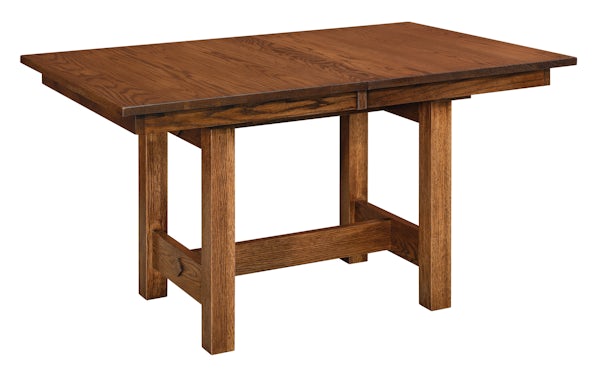 Solid Wood Small Trestle Dining Table - Amish Handcrafted Quality