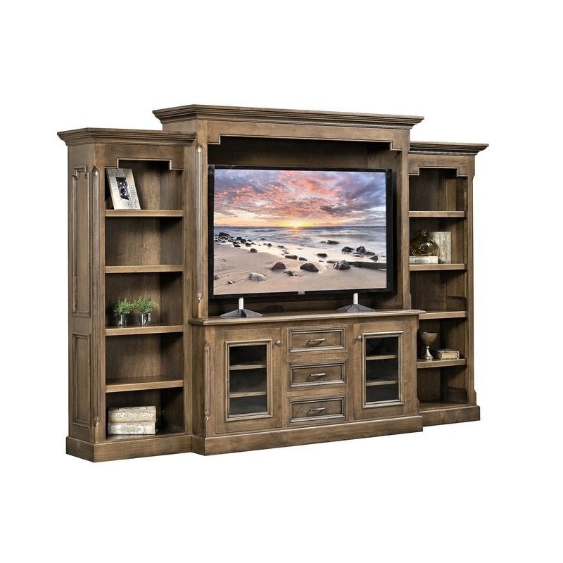 Grand Crown‑Molded TV Wall Unit | Amish-Made | DutchCrafters