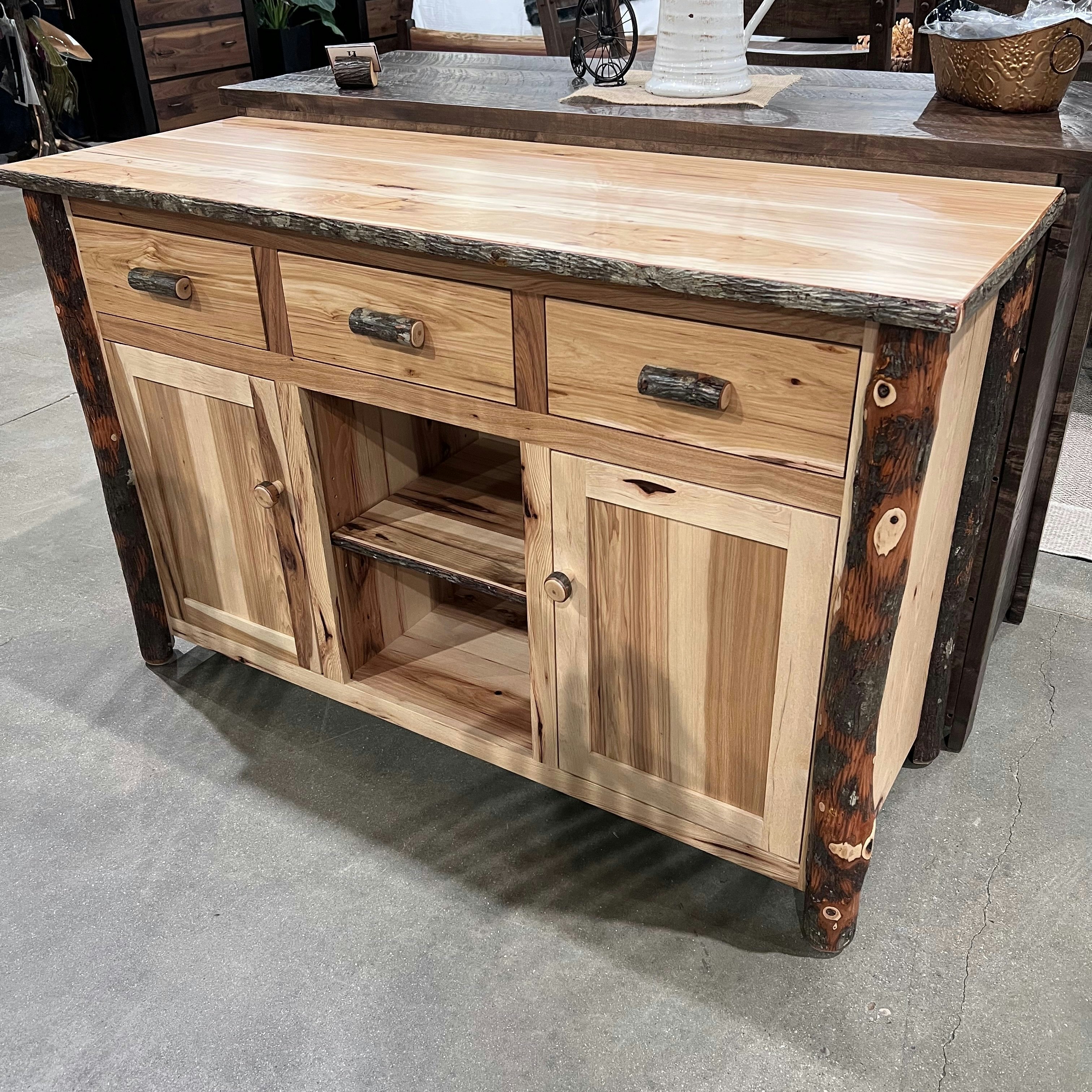 Rustic Hickory Sideboard with Wine Rack Option | DutchCrafters