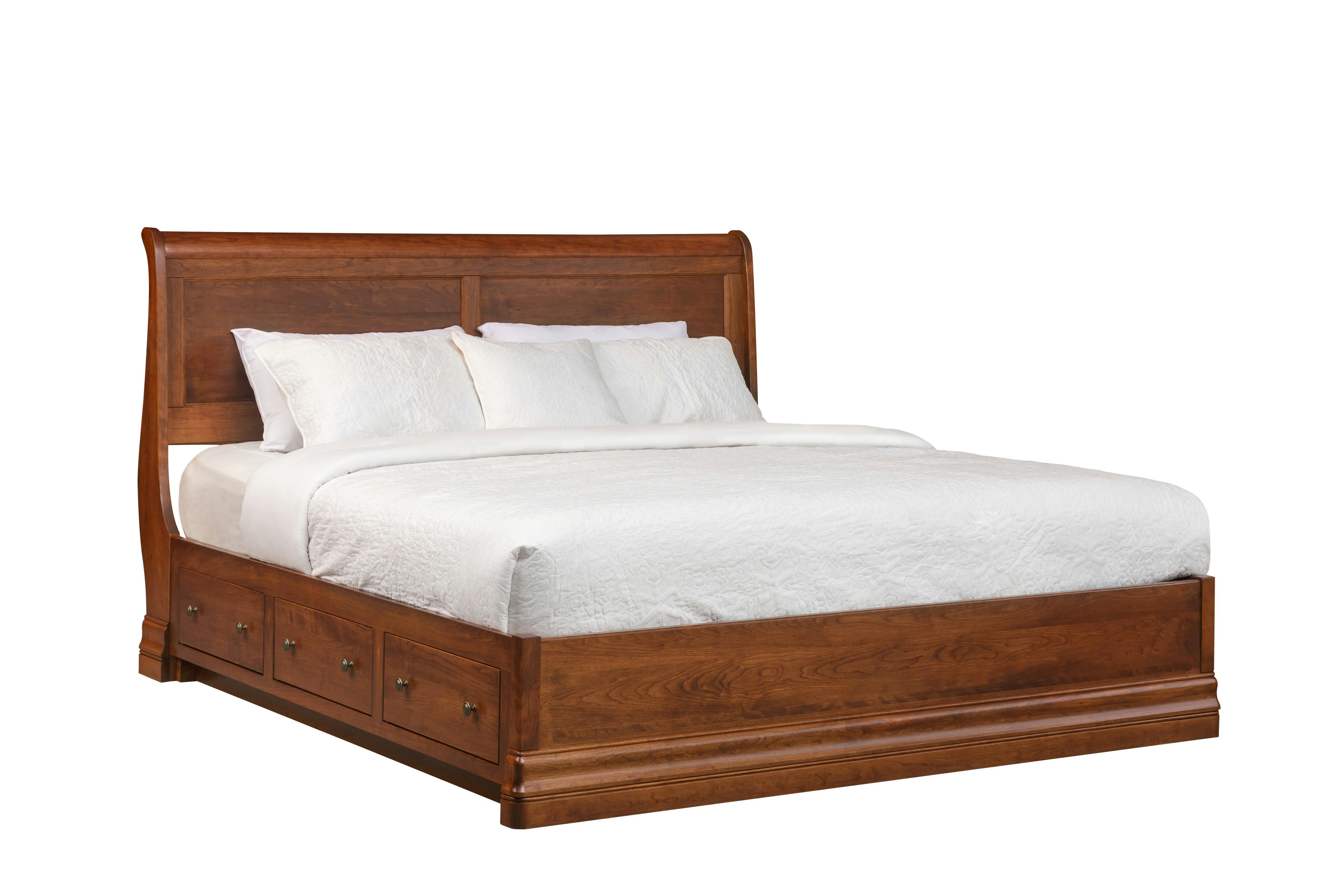 Amish Arleta Bedroom Set | Three Piece Solid Wood Sleigh Bed Set